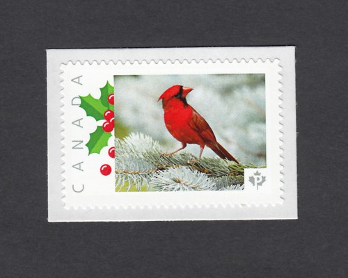 CARDINAL = MALE = RED BIRD = picture postage stamp MNH Canada 2014 p5 ...