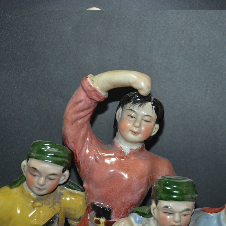 15.74"Cultural Revolution Model Opera Theme Ceramic Figurine Porcelain ...