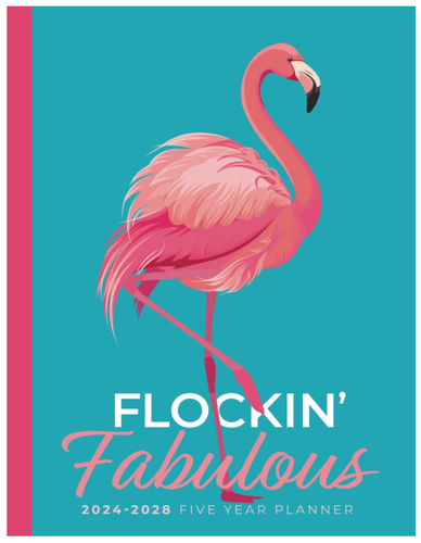 5 Year Monthly Planner Pink Flamingo 2024-2028 Large Calendar Journal ...