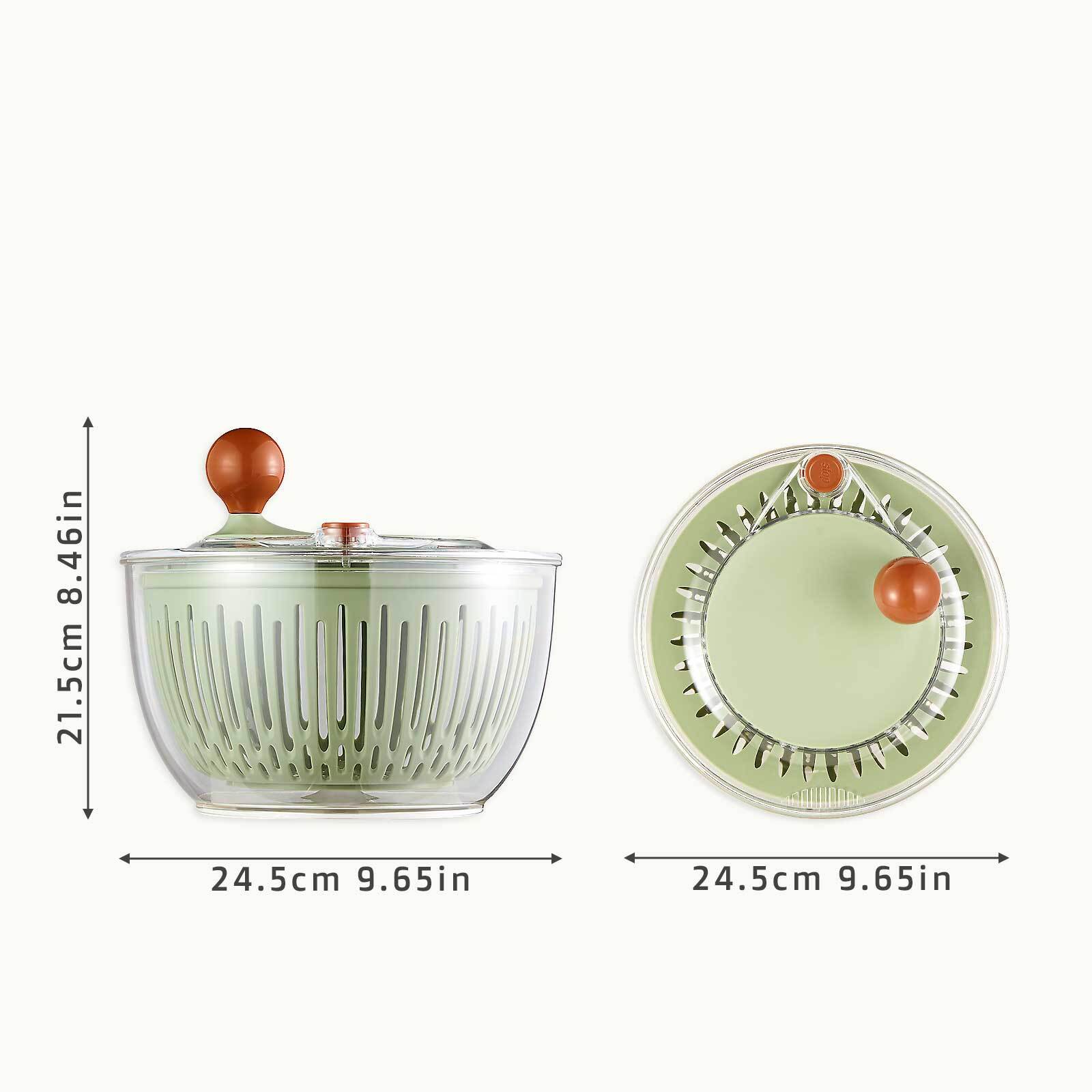 5L Large Salad Greens Spinner Fruti Missing Wash Bowl Multi-use Rotary ...