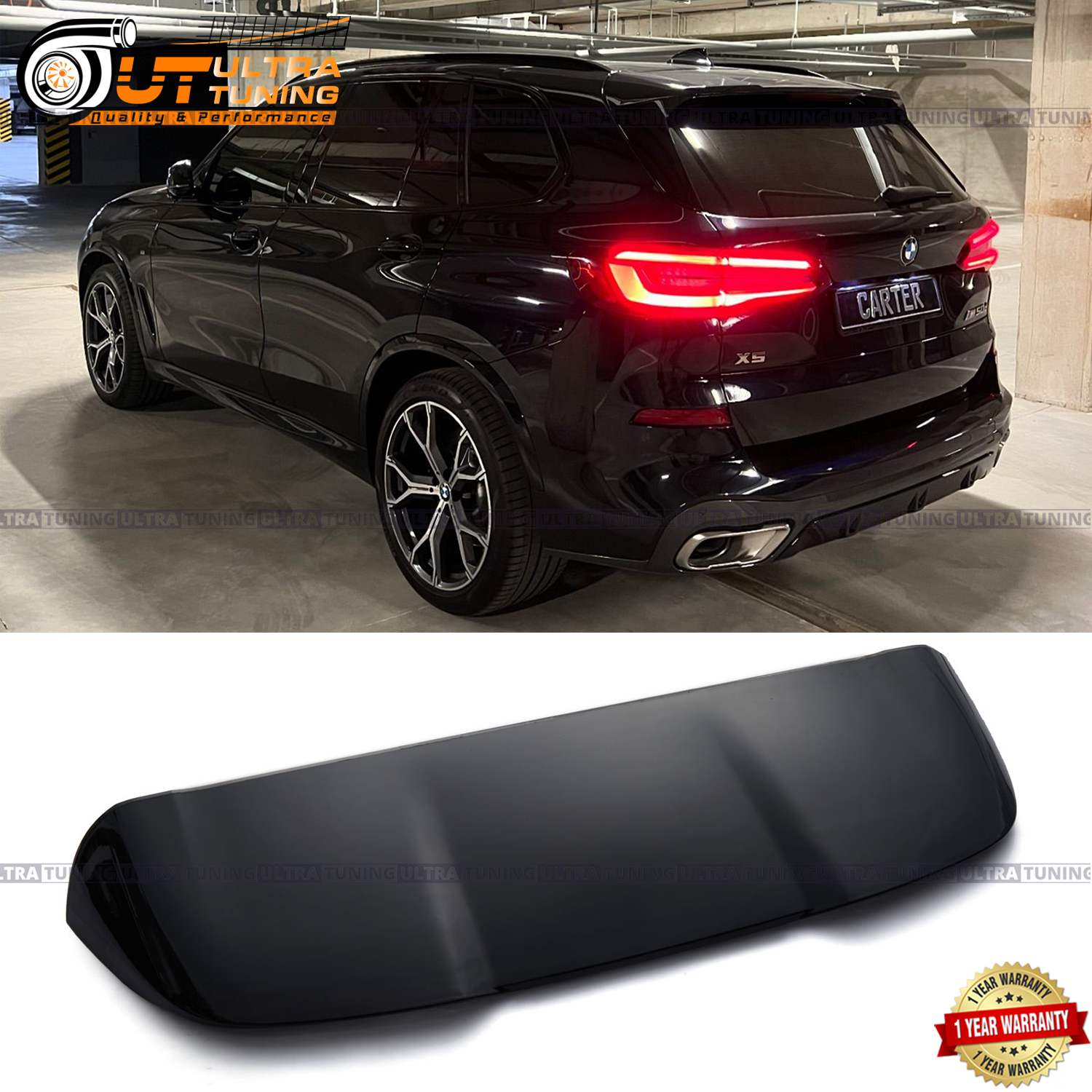 FOR 19-25 BMW G05 X5 F95 X5M MP STYLE GLOSS BLACK EXTENDED ROOF SPOILER ...