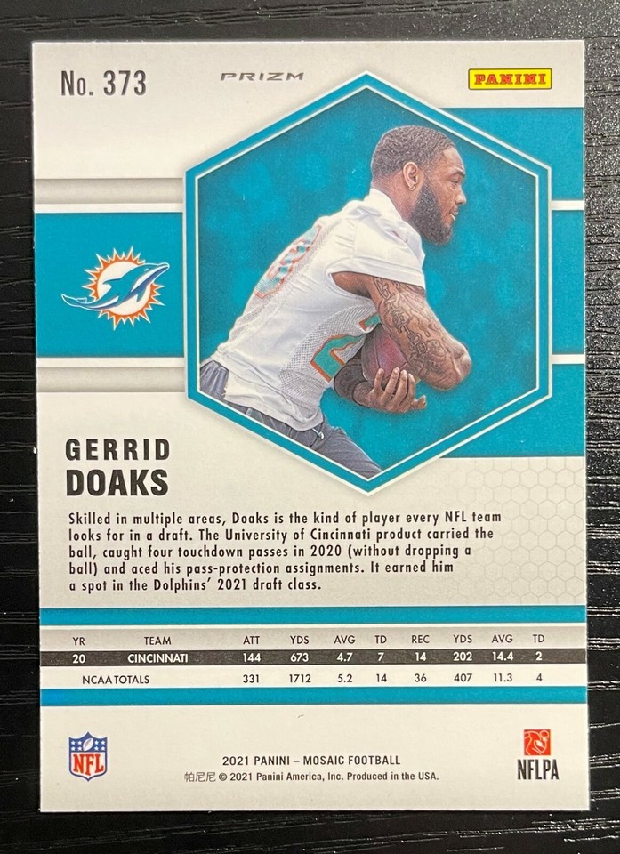 Gerrid Doaks 2021 Panini Mosaic Green Prizm Football Rookie #373 ...
