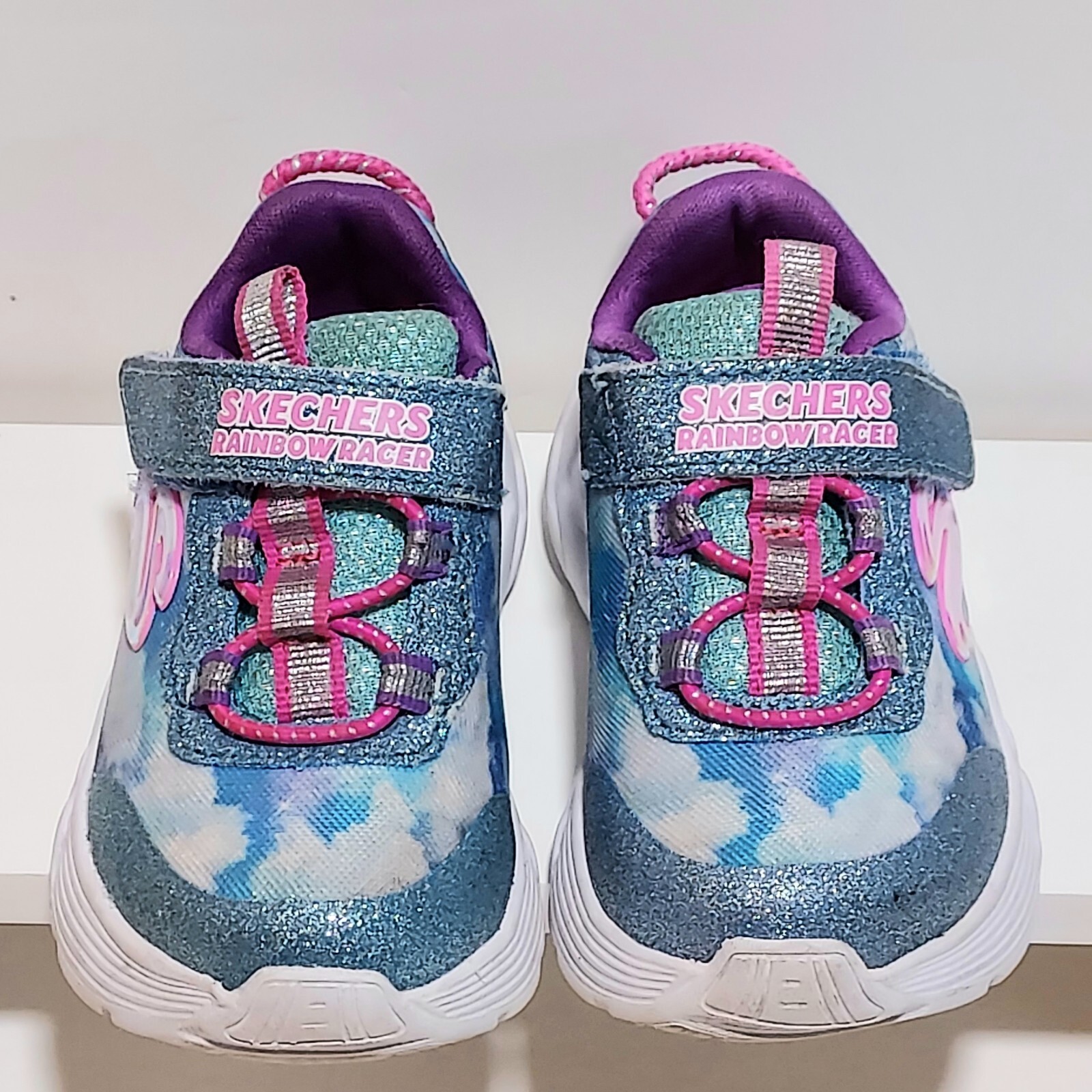 Skechers Rainbow Racers~Light Up Sneakers~Toddler Size 5~Hook & Loop ...