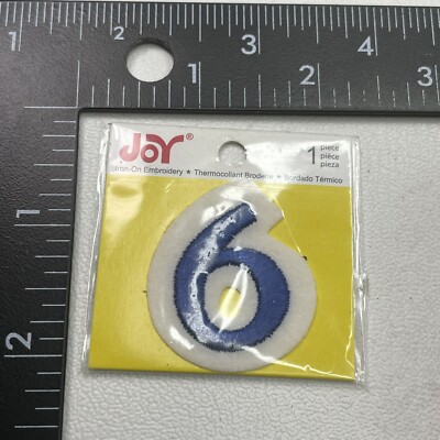 In Package Approx. 1.5” Blue & White Number 6 (#6) Patch B043 | eBay