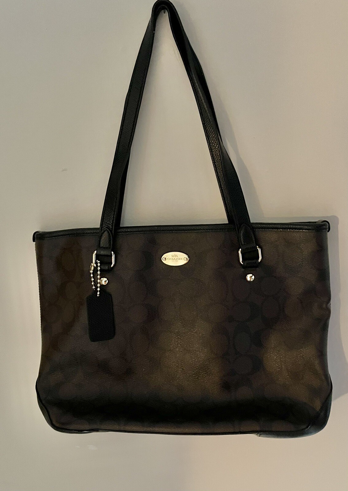 coach signature coated canvas and Leather Shoulder To… - Gem