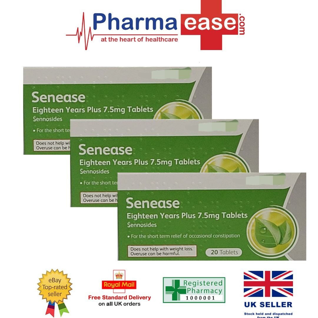 Senease Laxative 7.5mg - Relieve Occasional Constipation - 60 Tablets ...