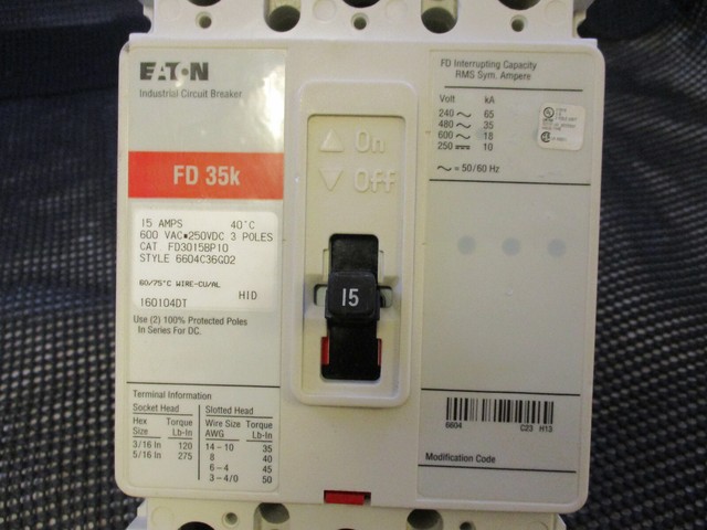 Eaton FD35K 40 Amp 600 VAC Circuit Breaker for sale online | eBay