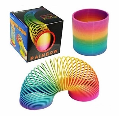 MAGIC SPRING PLASTIC RAINBOW FIDGET TOY NEW FACTORY PACKAGED | eBay