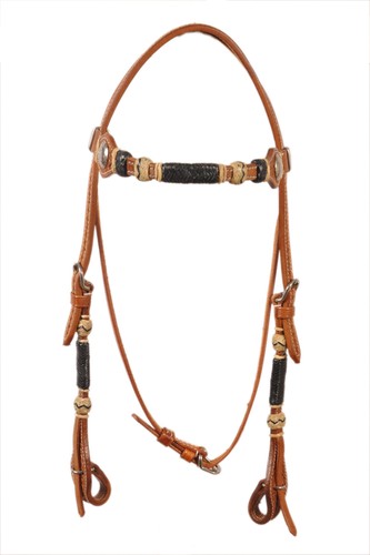 Western Natural Rawhide Braided With Silver Conchos Headstall | eBay