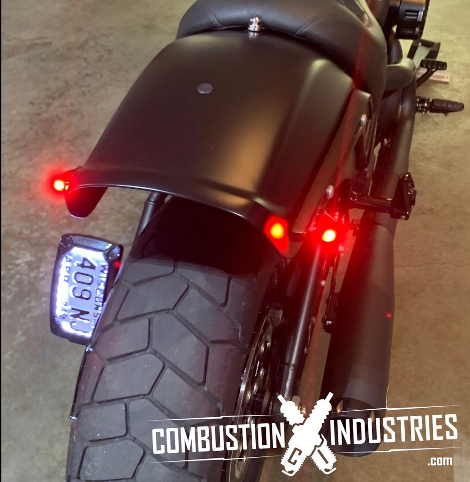 Micron 3 in 1 RED LED turn signals Harley Dyna Sportster Softail ...