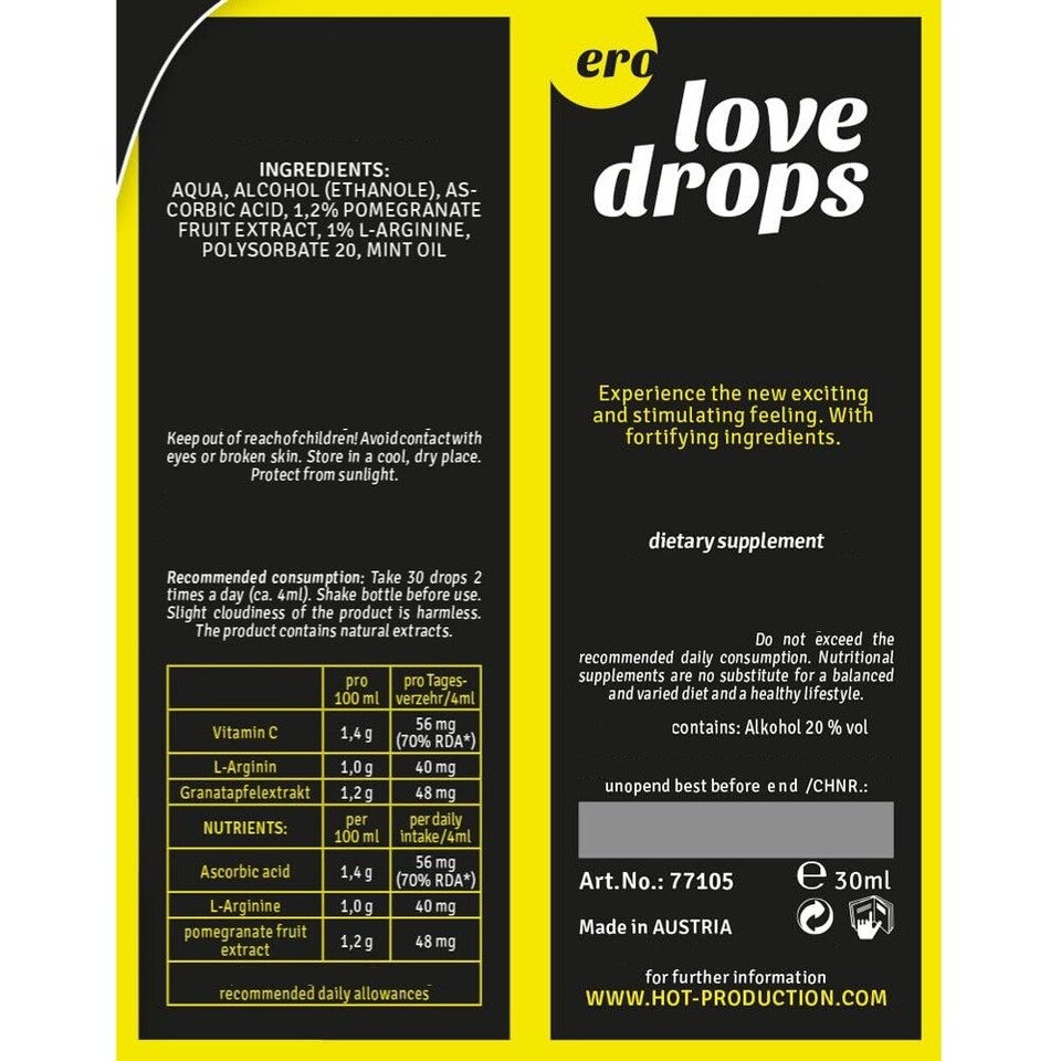 Ero Love Drops Sex Drops For Men for Women 30ml Super Libido Secret ...