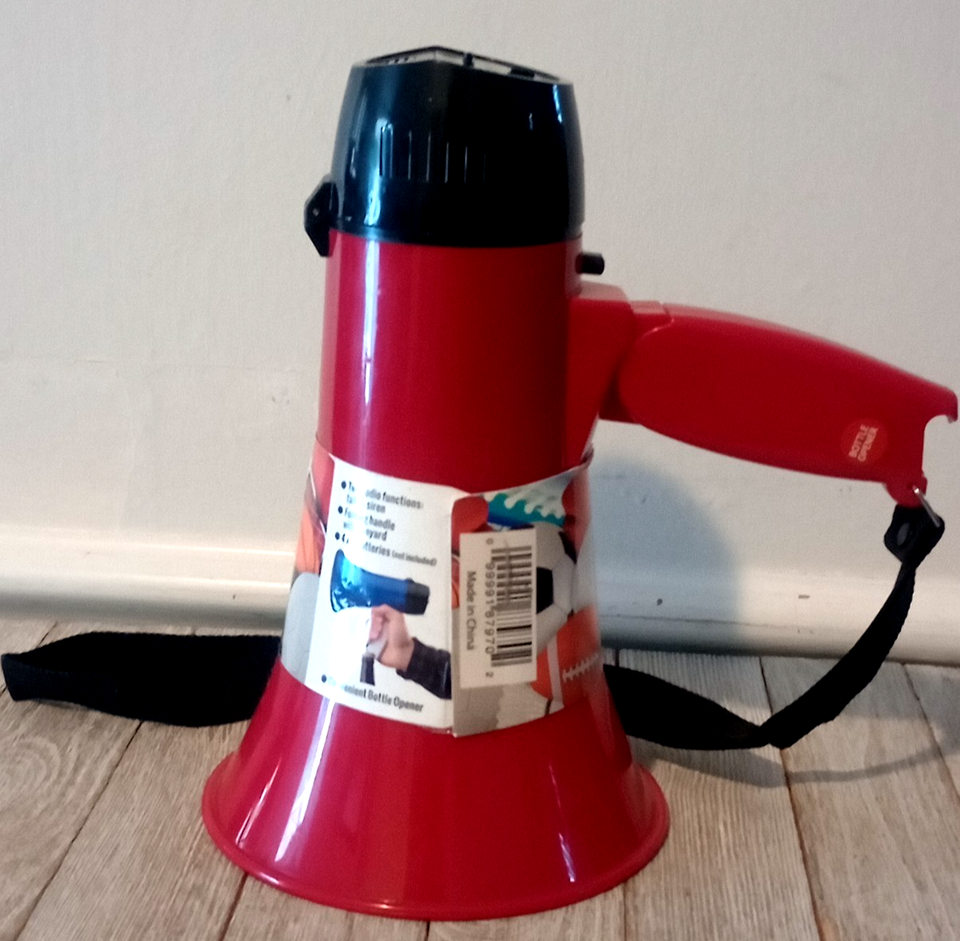 Red Portable Megaphone Siren & Bottle Opener -C Battery Operated ...