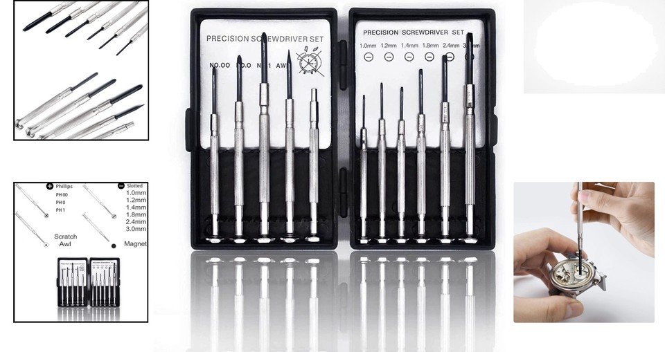Professional 11Pcs Screwdriver Set - Rustproof, Contoured Grip for Easy ...