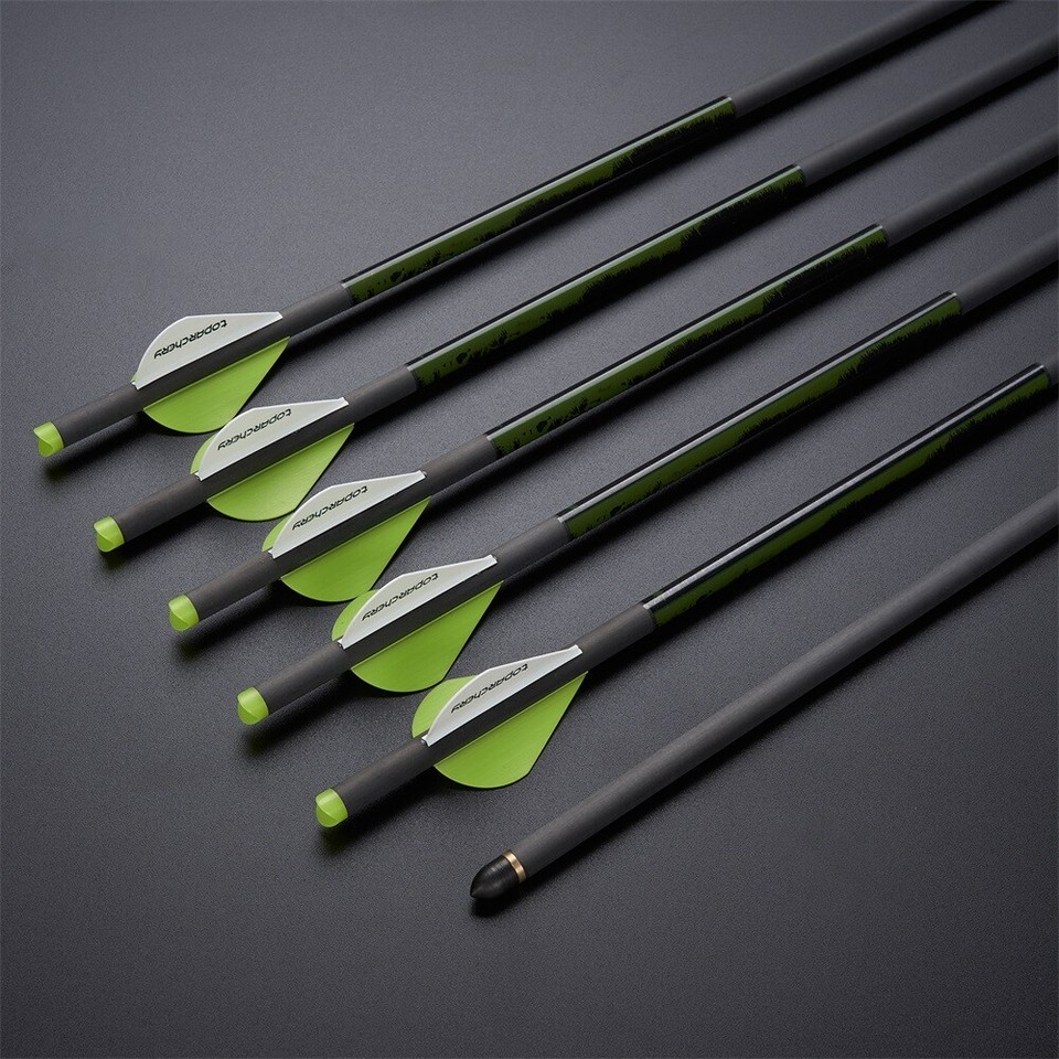 6X 20" Pure Carbon Crossbow Bolts Arrows .006 /3X Lighted Nocks ...
