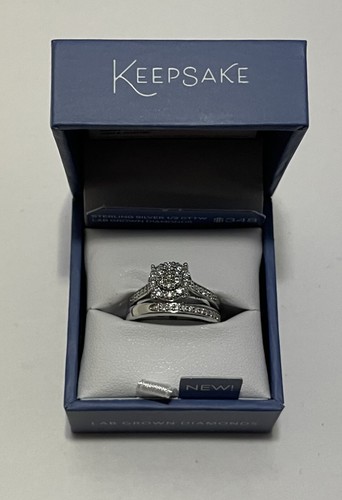 Keepsake Stellar Women's Lab Grown Diamond Engagement Sterling Silver ...