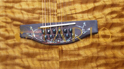 12 Strings Acoustic Jumbo Body Guitar Quilted Maple body Maple Neck ...