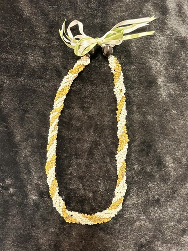 Hawaiian Wedding / Graduation White Mini Shell Lei Hula Jewelry ...