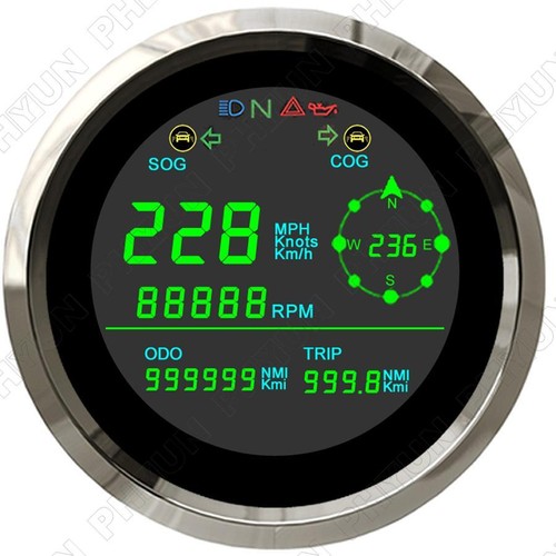 85mm LCD GPS Speedometer With Tachometer Speed Gauge For Motorcycle Car ...