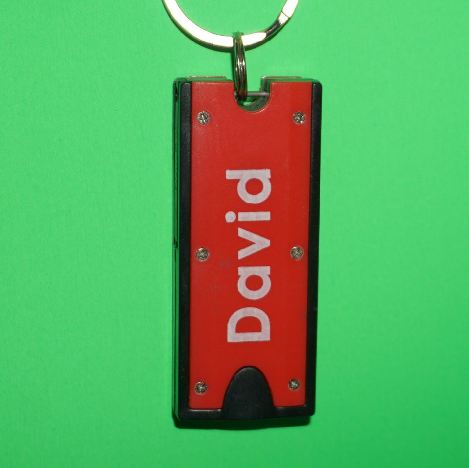 Personalized Keychain Light Up Key Ring Choose Name Colorful Mini Flash ...