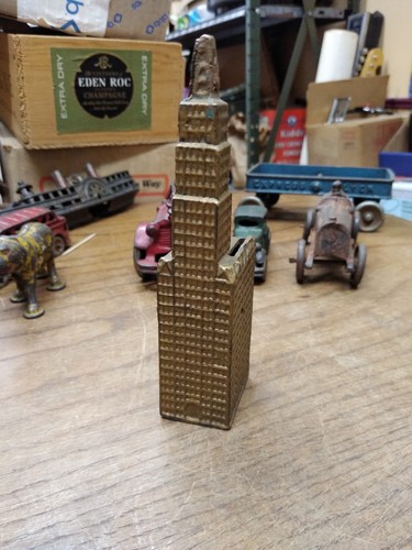 Vtg AC Williams? Cast Iron Sky Scraper Coin Bank Building Original ...