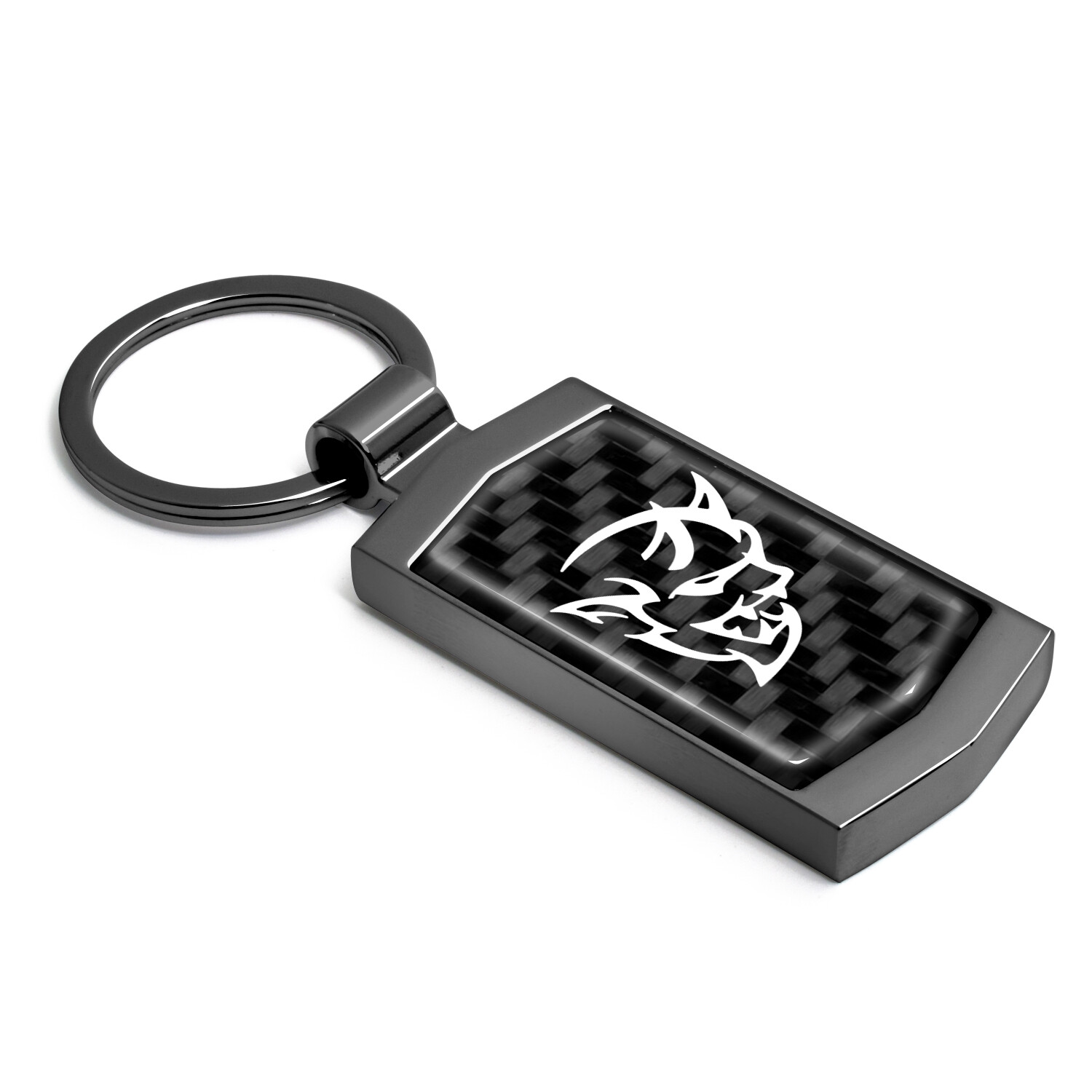 Dodge Demon Real Black Carbon Fiber Gunmetal Black Metal Case Key Chain ...