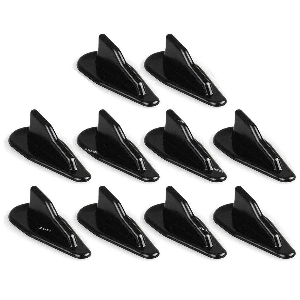 Qty10 Universal Black EVOStyle Roof Shark Fins Spoiler Wing Kit Vortex ...