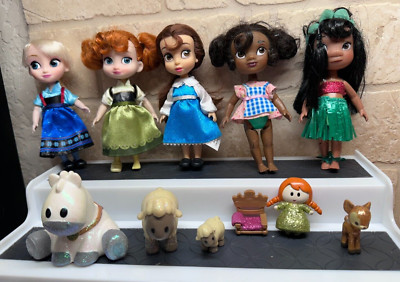 Disney Animators Collection Mini 5” Doll Anna Elsa Tiana Lilo Frozen ...