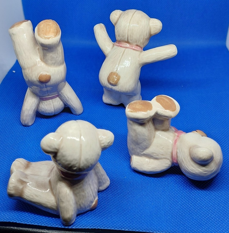 1980s Vintage Ceramic Bears With Bows Set Of 4 | eBay