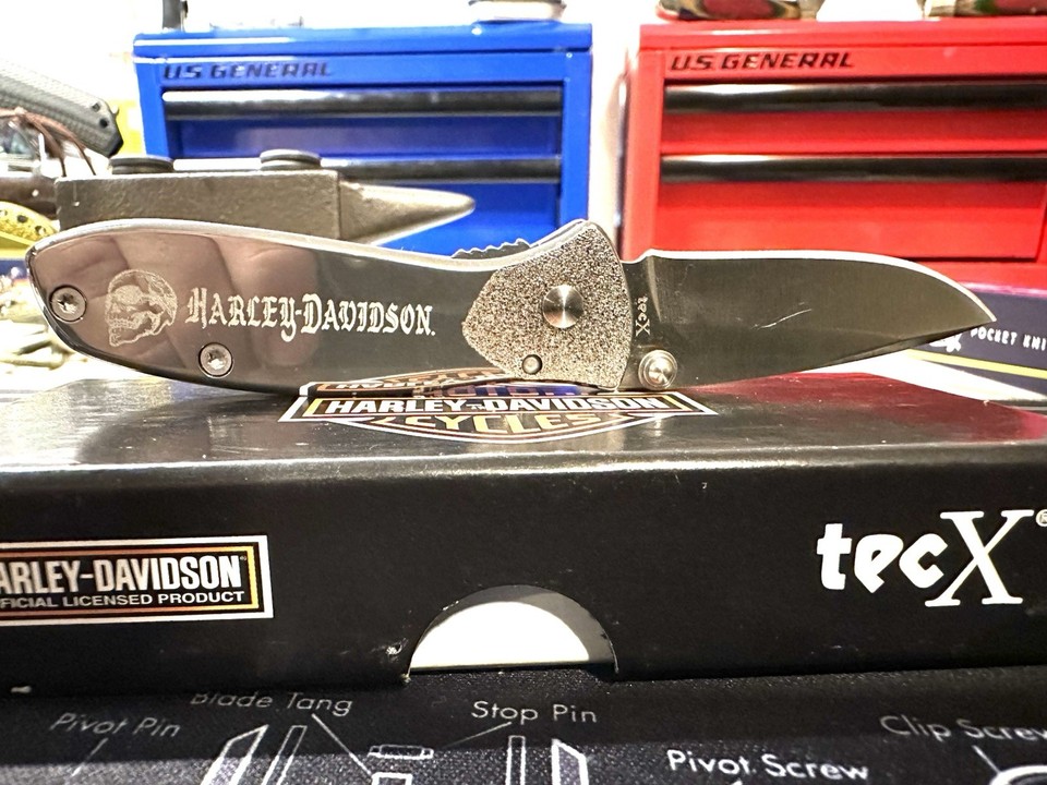 tecX Harley Davidson Stainless Knife 52156 4.5 Inch Liner Lock Folding ...