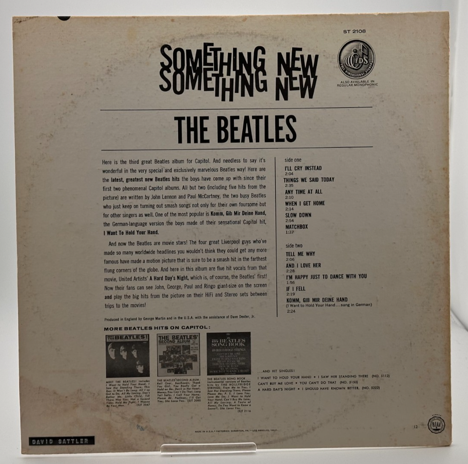 The Beatles – Something New LP ST-2108 VG+/VG Apple Label Capitol | eBay