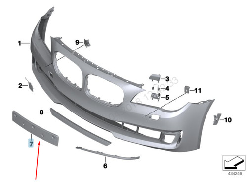 NEW BMW 7 F01 FRONT BUMPER LICENSE NUMBER PLATE 51117295274 7295274 ...