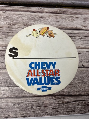 VINTAGE CHEVY CAR DEALER WINDOW ADVERTISE SLOGAN STICKER ALL-STARS ...