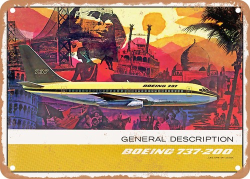 METAL SIGN - 1968 General Description Boeing 737 200 Vintage Ad | eBay