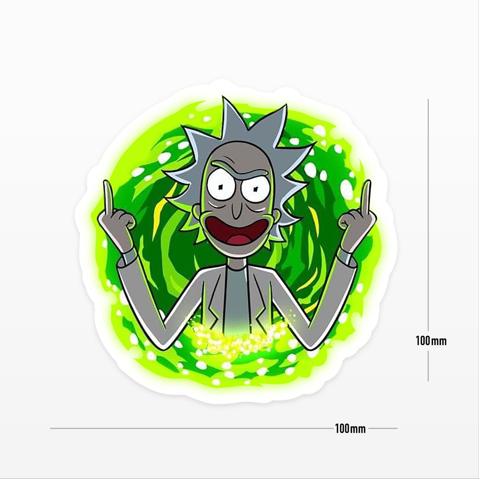 Rick and Morty style Rick Sanchez middle finger Sticker/Decal | eBay ...