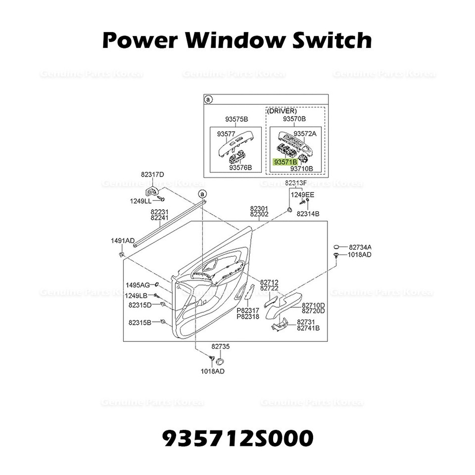 ⭐Genuine⭐ Power Window Switch 935712S000 for Hyundai Tucson | eBay