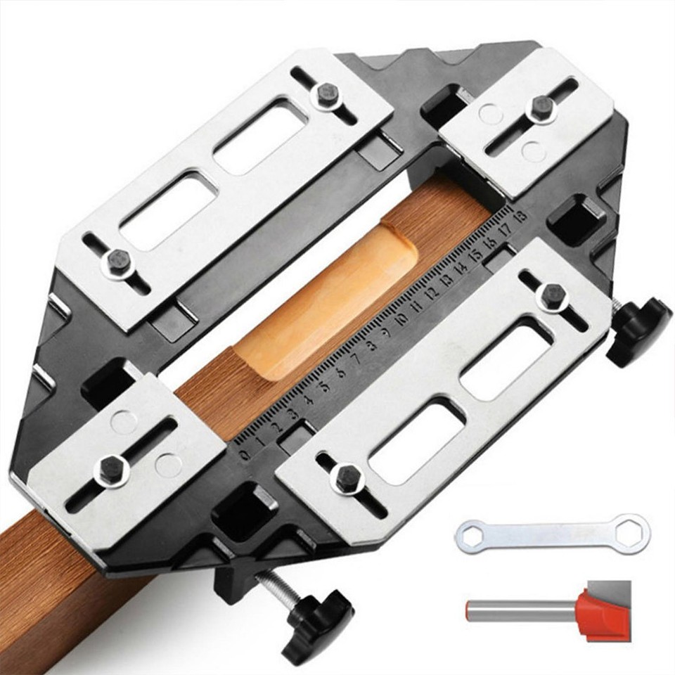 🔥Wooden Door Hinge Jig Lock Guide Plate Router Bit Woodworking Slotting ...