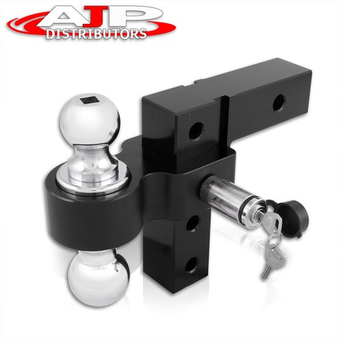 Universal 2" Hitch 6" Drop Trailer Towing Reciever Heavy Duty Dual Ball ...