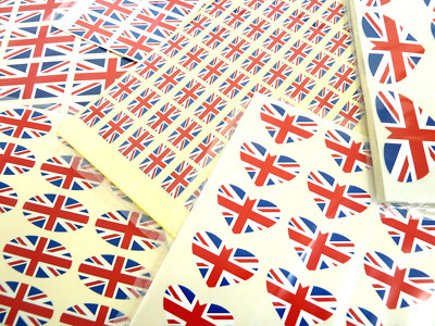 British Union Jack Flag Stickers Great Britain Labels - Various Shapes ...