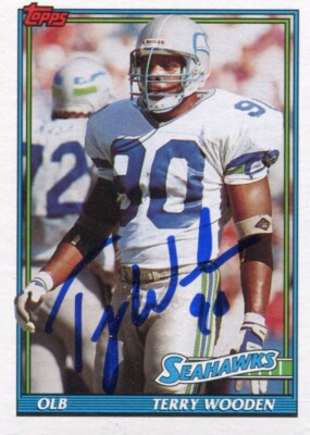 1991 Topps - TERRY WOODEN - Hand Signed Autograph Rookie - SEATTLE ...