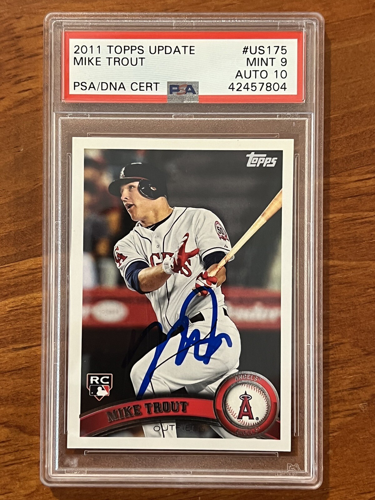 Mike Trout 2011 Topps Update RC #US175 Angels AUTO PSA 9/10 - Bold Auto ...