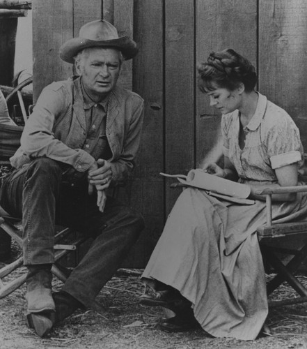1950's Rustic Old Man Pretty Woman Working Outdoor Movie Set Still | eBay
