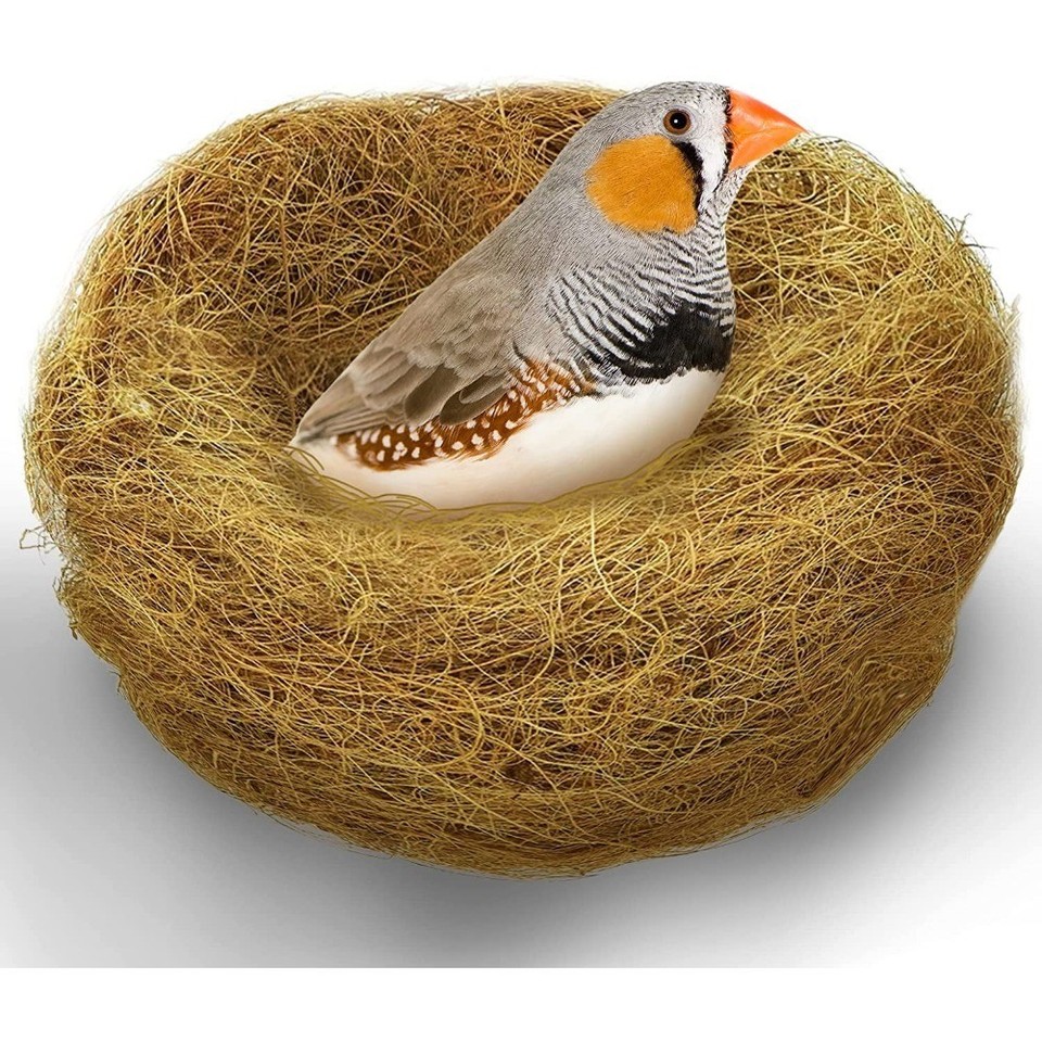 Parakeet Finch Coconut Fiber Nesting Box Bird Cage Bedding Pet Nest | eBay