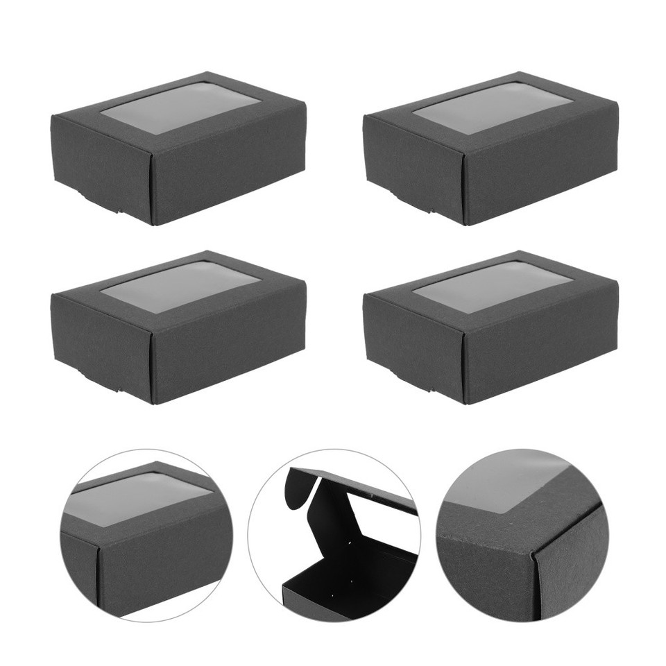 30 Pcs Kraft Paper Treat Box Soap Boxes with Window Display for ...