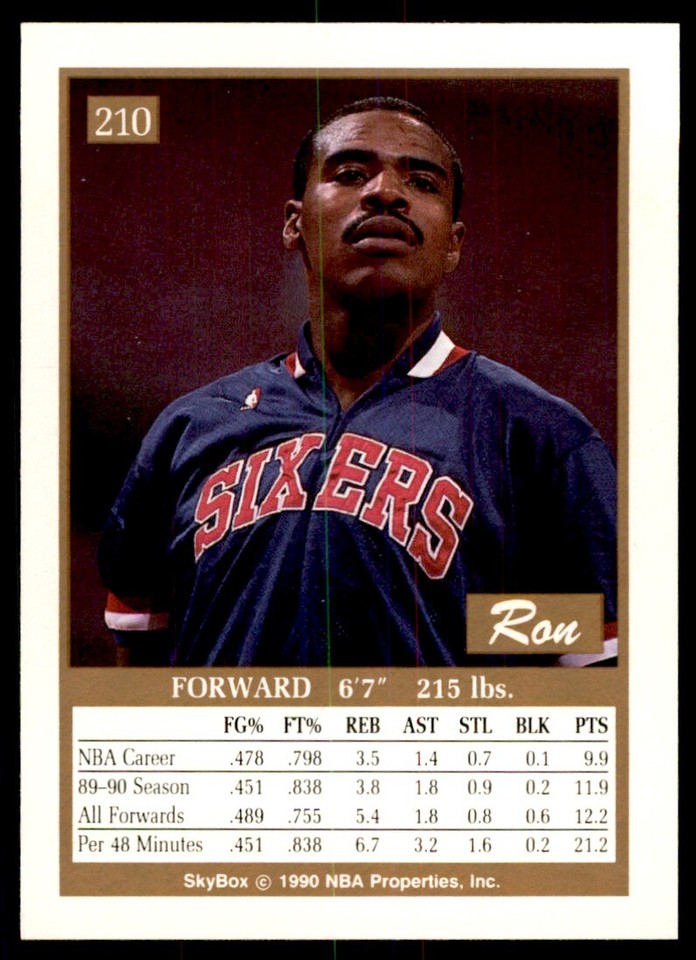 1990-91 SkyBox Ron Anderson . Philadelphia 76ers #210 | eBay