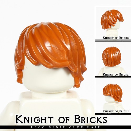 LEGO Minifigure Hair DARK ORANGE 87991 Male Boy Tousled Side Part Swept ...