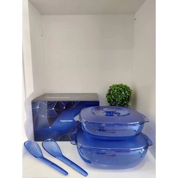 Royale Blue Crystalline Serverware - Tupperware Blue Color Transparent ...