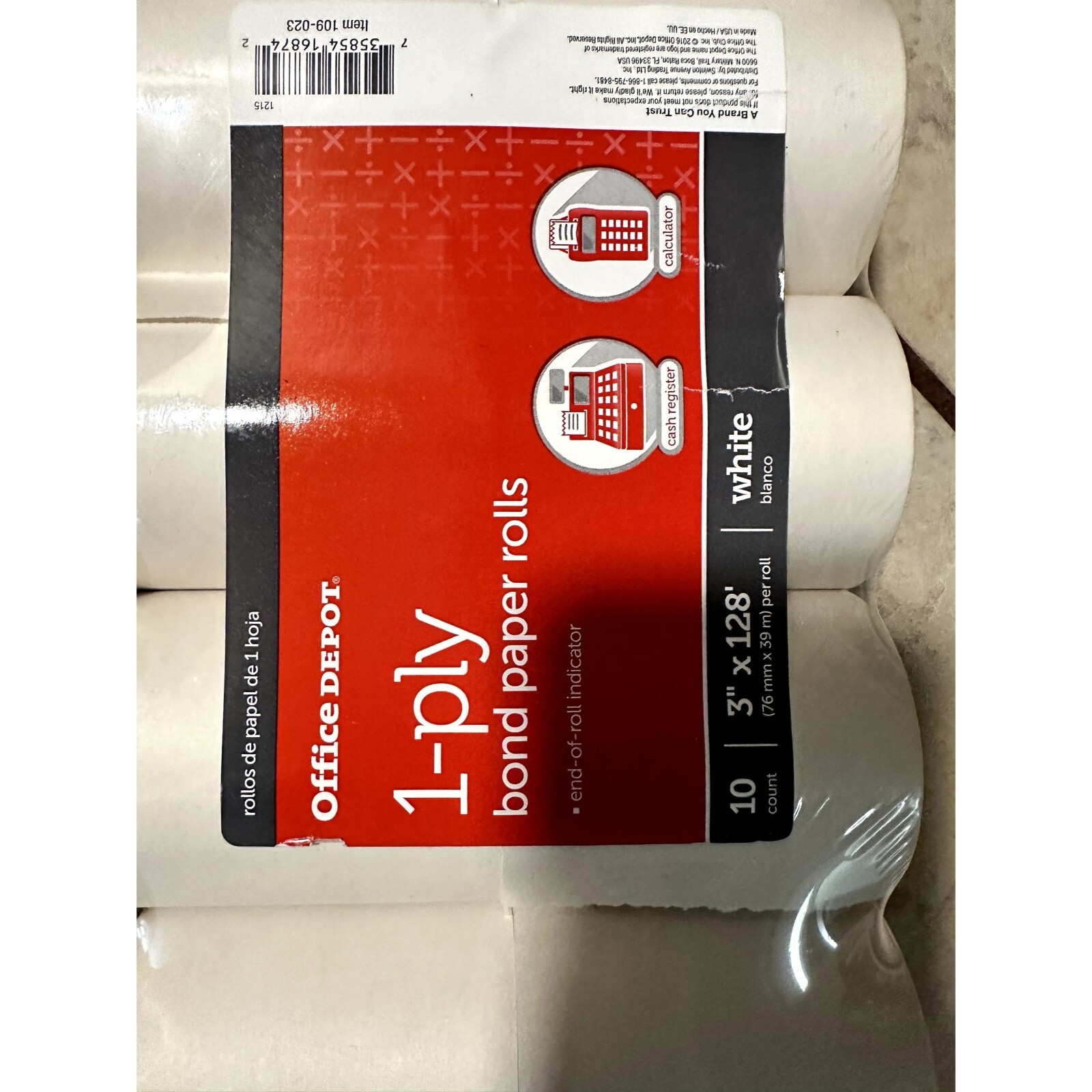 Office DEPOT 1-ply Paper Rolls 3 in X 128 FT per Roll 10 Count - Fast ...