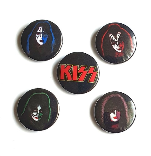 KISS Solo Albums Badge Button Set 25mm 1" Pins Pinback Gene Paul Ace ...