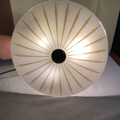 Atomic Glass White Gold Round Starbrust Ceiling Light Fixture 15” 3 ...