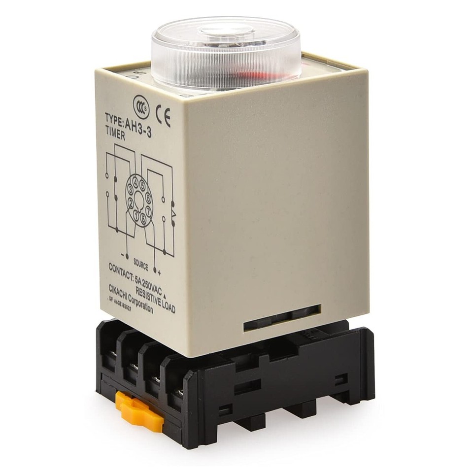 Baomain Time Relay AH3-3 DC 24V 60s 60 Seconds Timer Power ON Delay ...